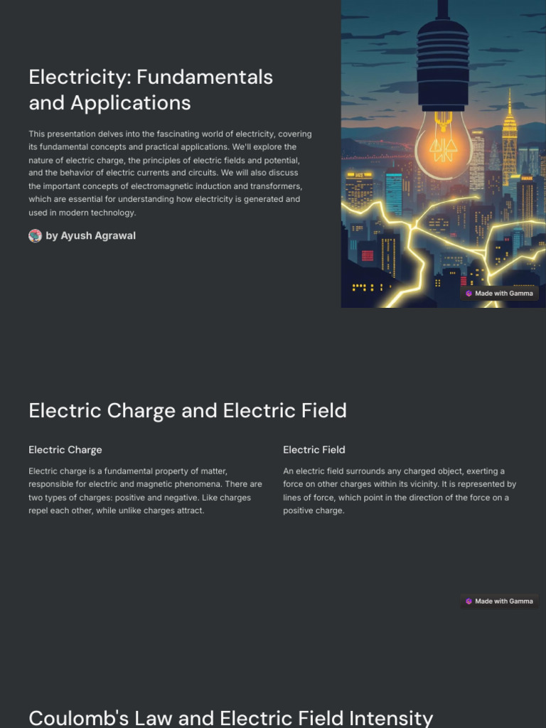Electricity: Concepts and Applications | PDF | Electric Field | Electricity