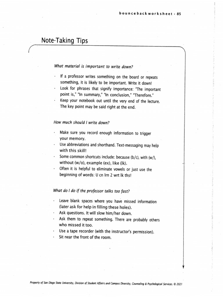 Note-Taking and Studying | PDF