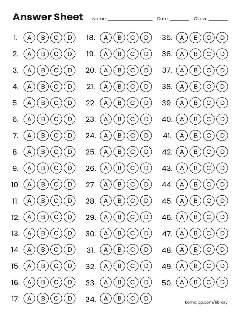 Bubble Answer Sheet | PDF