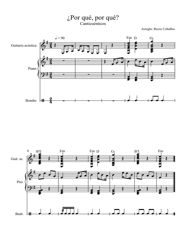 ¿Por Qué, Por Qué - Partitura Completa | PDF