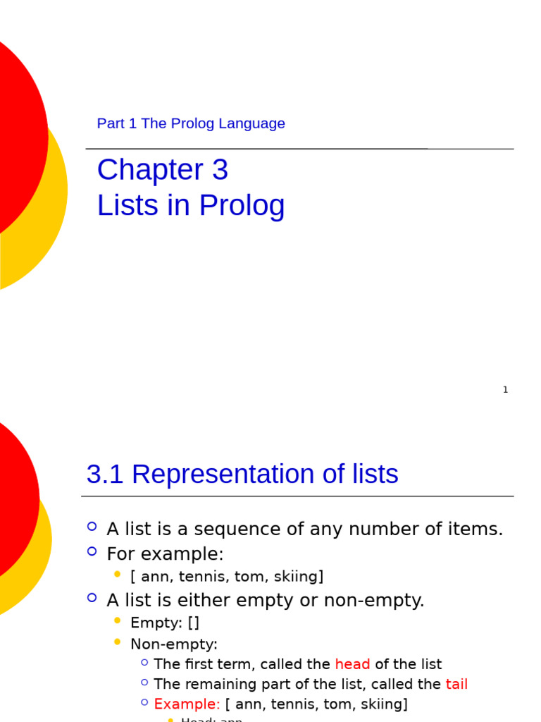 Lecture 4 - Lists in Prolog | PDF | Software Engineering | Mathematics