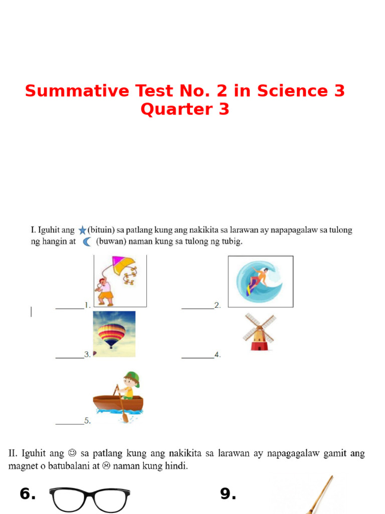 SCIENCE Summative Test No 2 Q3 | PDF