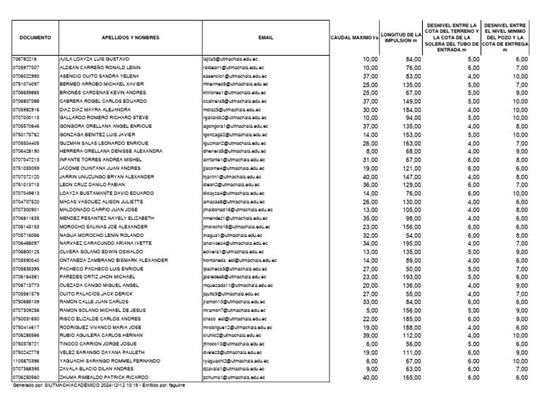 Datos para Diseño de La EBAR | PDF