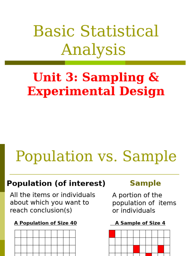 Unit 3 - Sampling and Experimental Design New - Read-Only | PDF | Sampling (Statistics) | Experiment