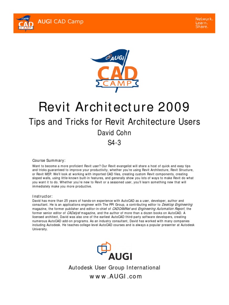 2009-Revit Tips and Tricks | PDF | Autodesk Revit | Auto Cad