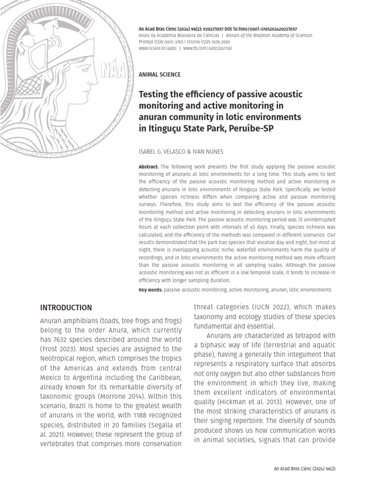 Testing The Efficiency of Passive Acoustic Monitoring and Active ...
