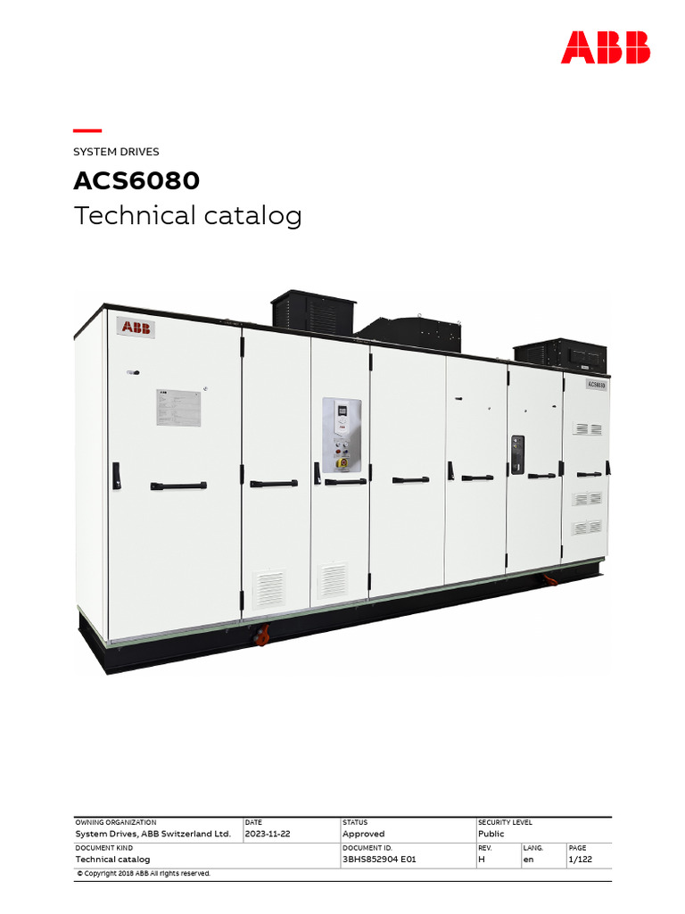 3BHS852904 E01 RevH Technical Catalog ACS6080 | PDF | Electric Motor ...