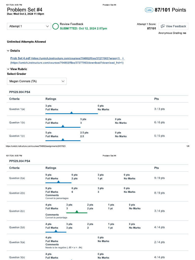 Problem Set 4 Rubric | PDF
