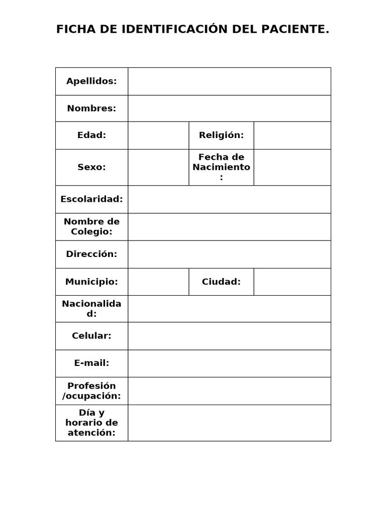 Ficha de Identificación - Expediente | PDF