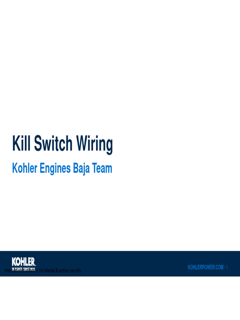 Kill Switch Wiring for Kohler Engines | PDF