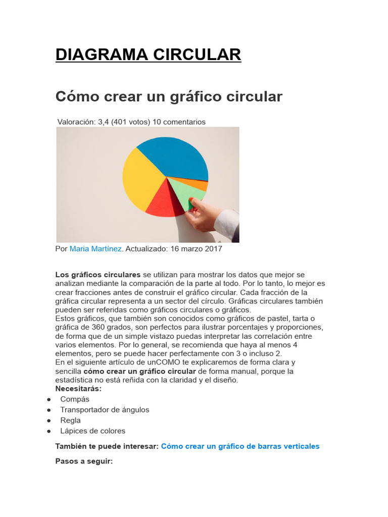Cómo crear un gráfico circular paso a paso | PDF | Gráfico circular ...