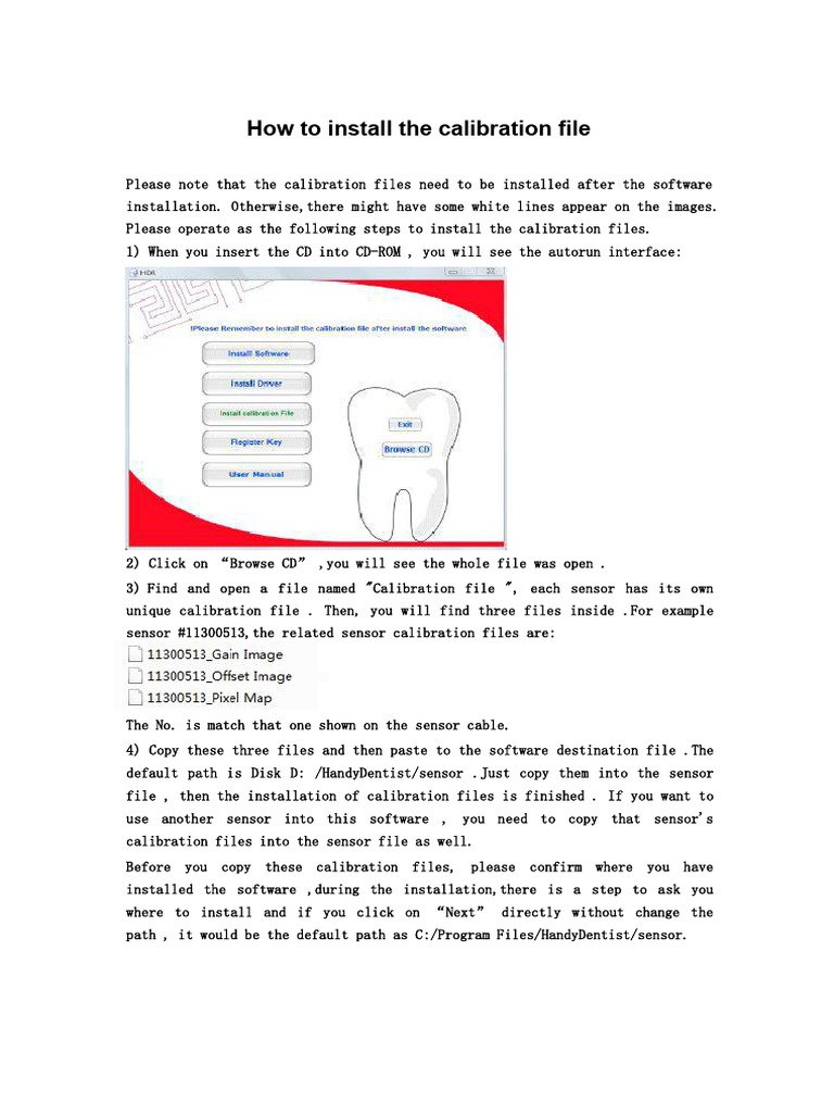 Installing Sensor Calibration Files | PDF