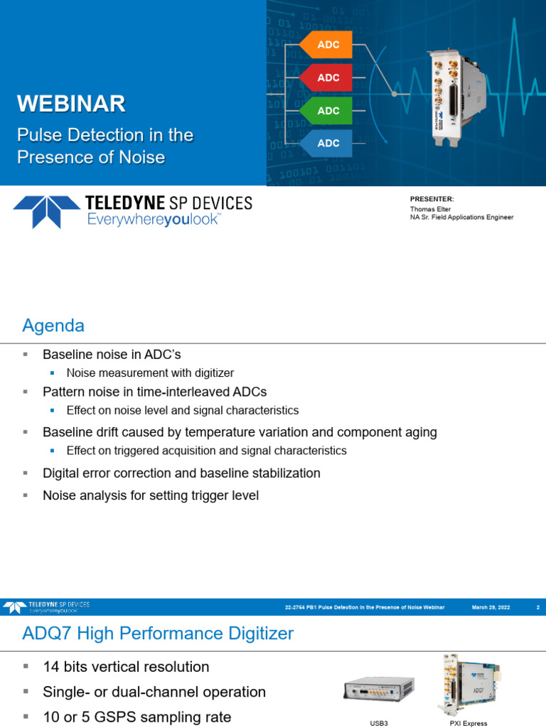 22 2754 Pulse Detection in The Presence of Noise Webinar | PDF | Analog ...