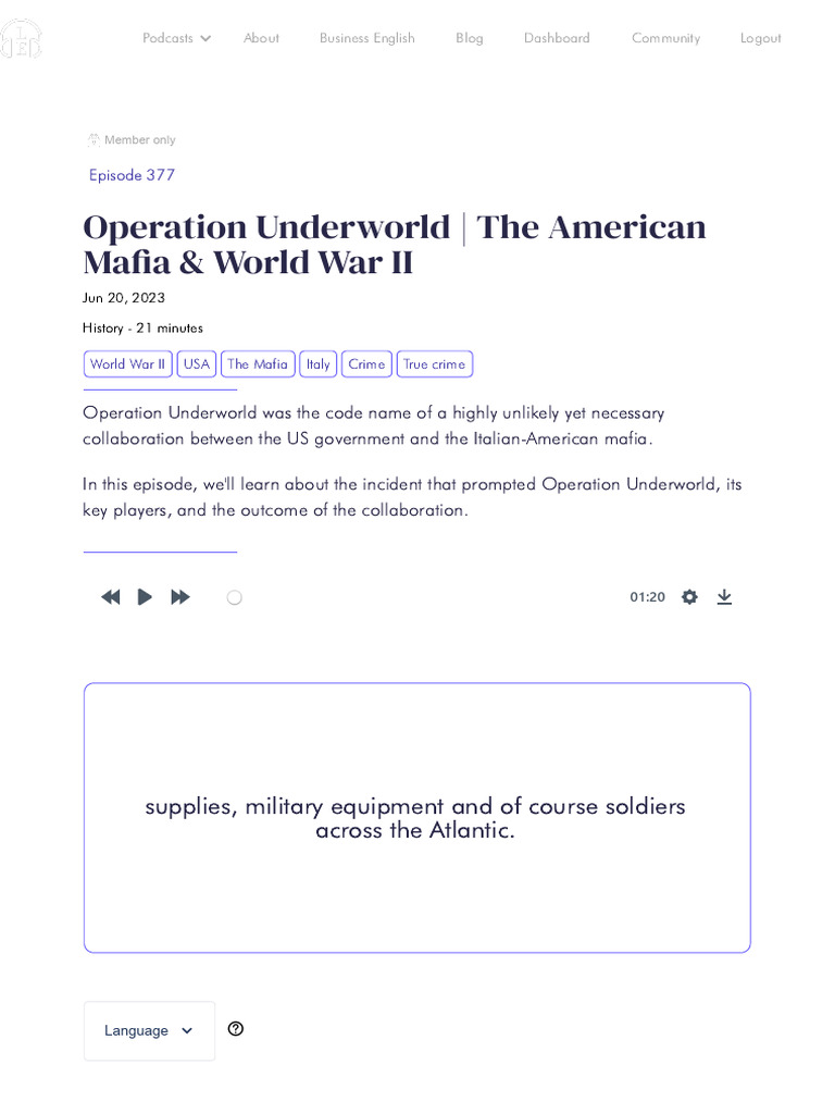 Episode 377 - Operation Underworld - The American Mafia & World War II ...