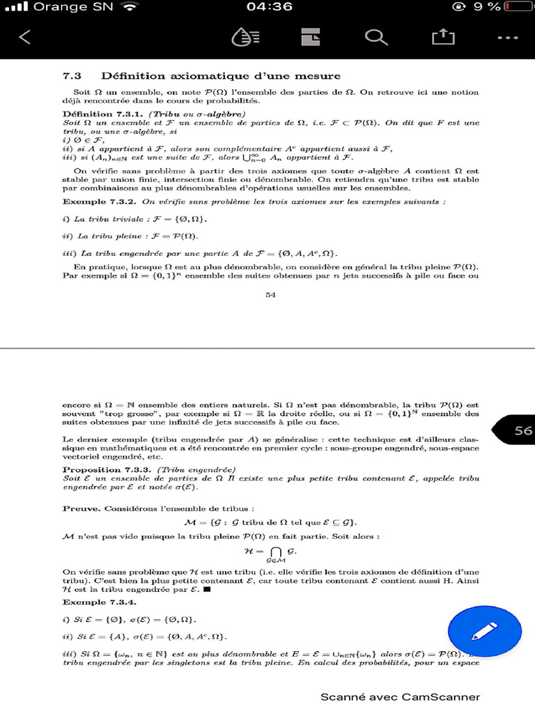 Mesure de lebesgue- Integrlale de Lesbesgue | PDF