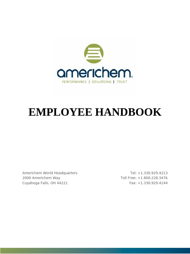 Americhem Employee Handbook Overview | PDF | Sexual Harassment | Payroll