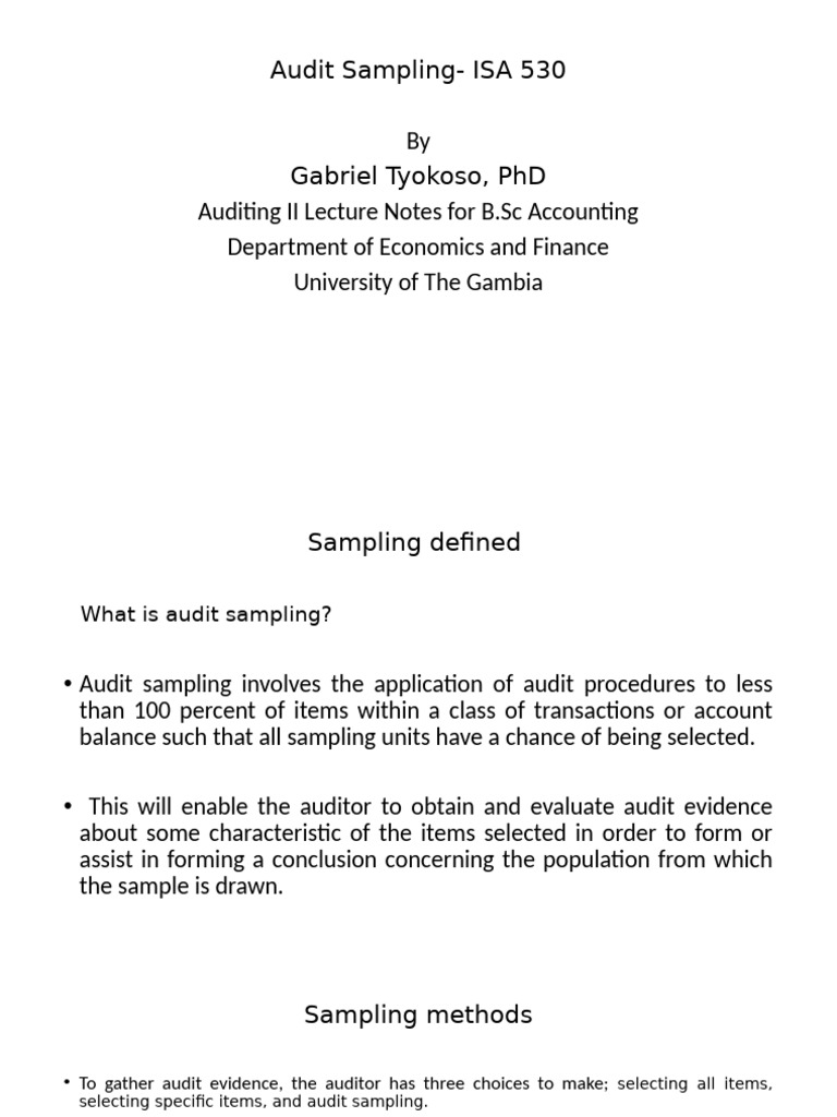 Audit Sampling - ISA 530 | PDF | Sampling (Statistics) | Audit