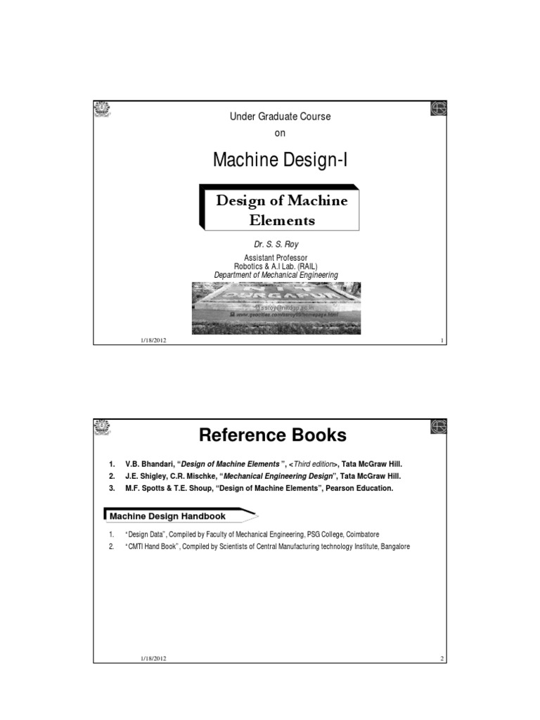Machine Design Course Overview | PDF | Machine (Mechanical) | Design