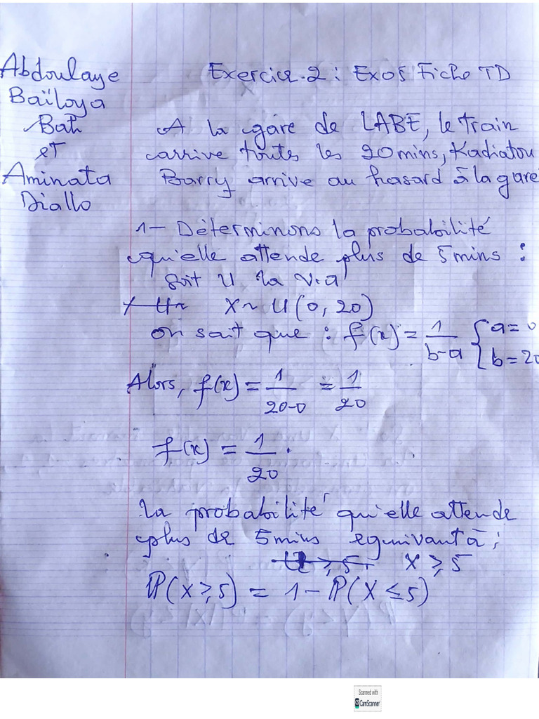 Exercice 2 Exo 5 Fiche TD | PDF