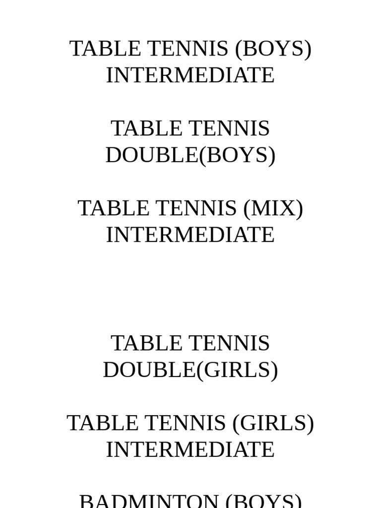 Intermediate Sports Competitions Guide | PDF