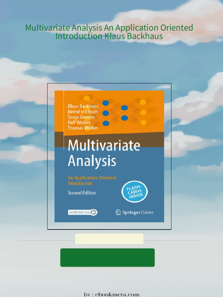 Full Download Multivariate Analysis An Application Oriented ... Full Download Multivariate Analysis An Application Oriented ...