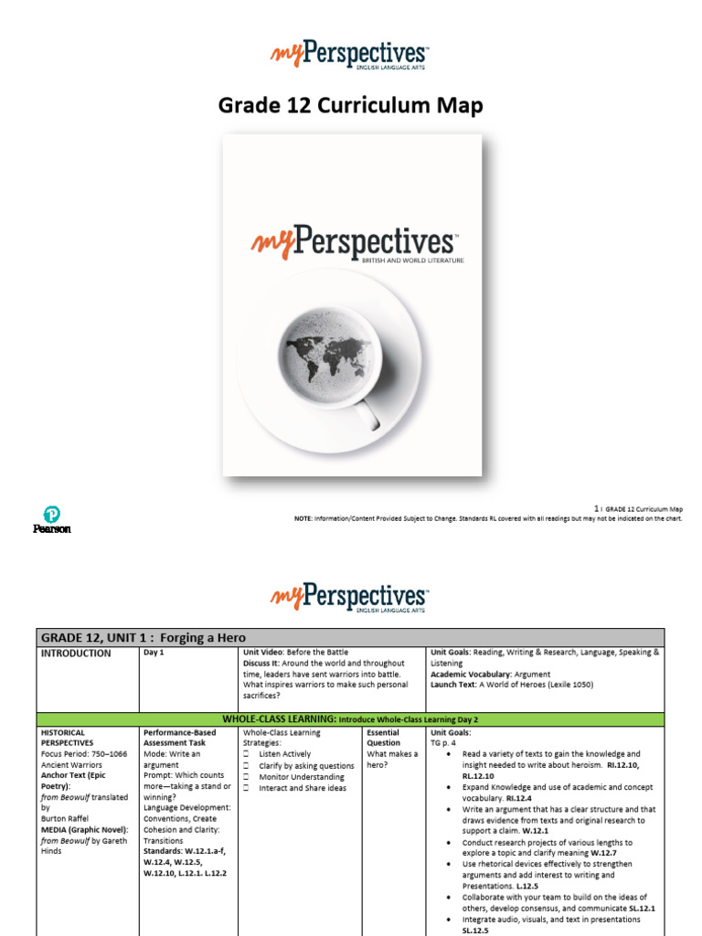 English 12 My Perspectives Curriculum | PDF | Reading Comprehension ...