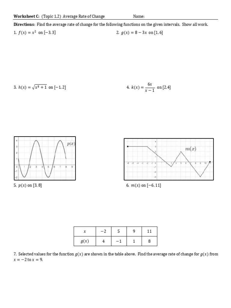 APPC 1.2C WKST Average Rates of Change | PDF