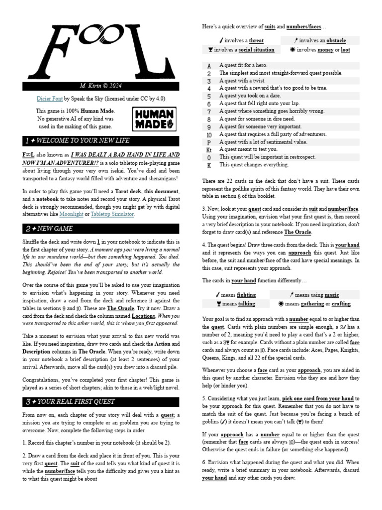 FOOL by M-Kirin | PDF | Magician (Fantasy)