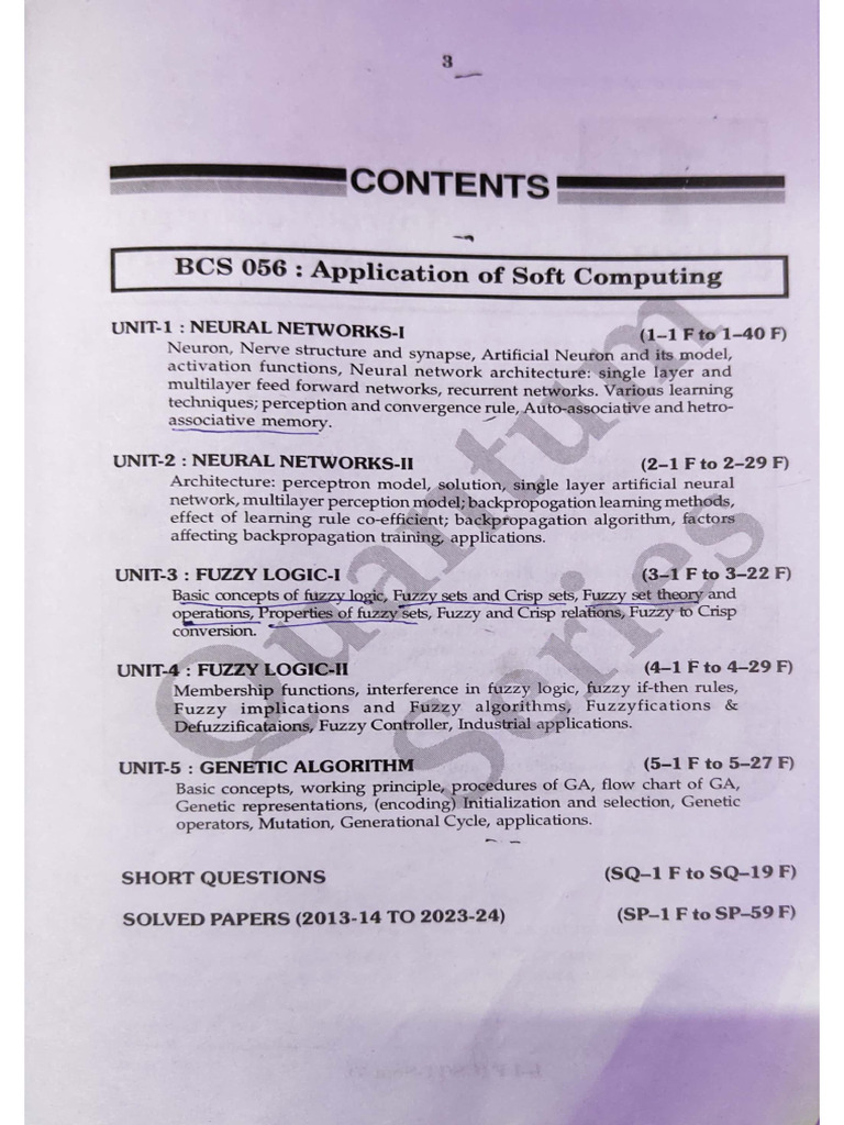 Soft Computing Quantum 2024-25 | PDF