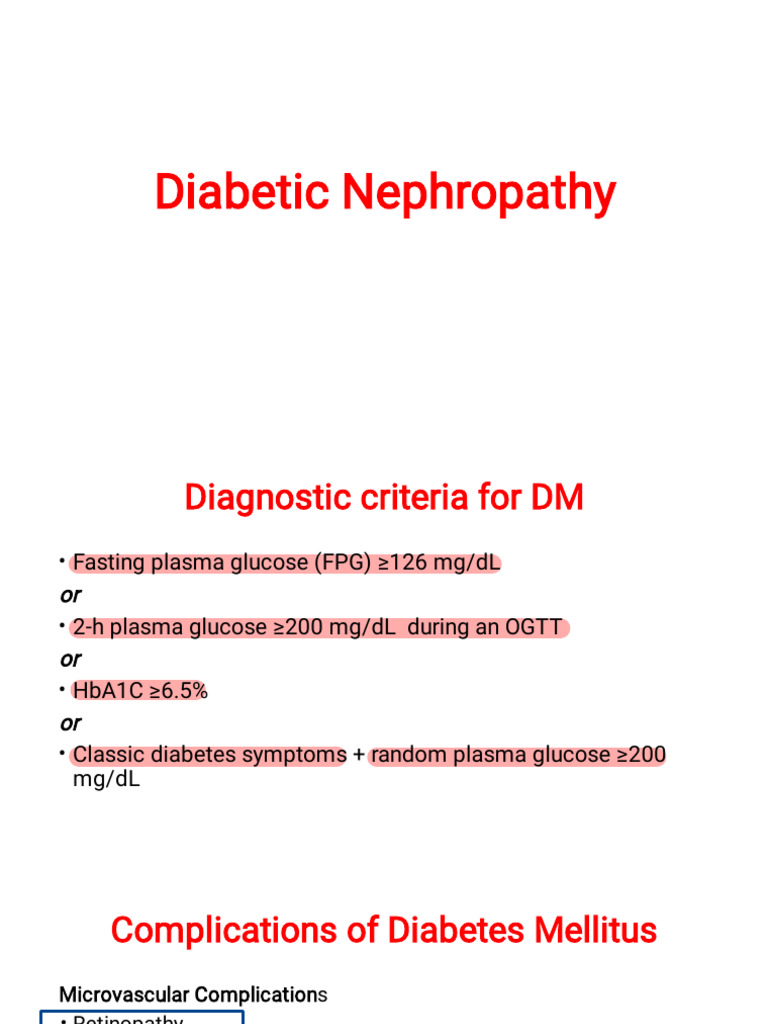 Understanding Diabetic Nephropathy Risks | PDF | Diabetes | Hypertension