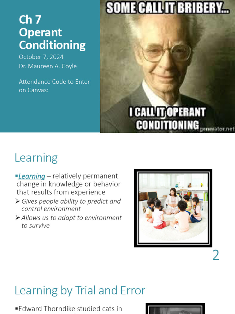 Ch+7+Operant+Conditioning+PSY+105 I | PDF | Reinforcement ...