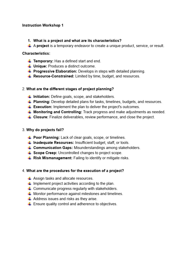 Instruction Workshop 1 | PDF