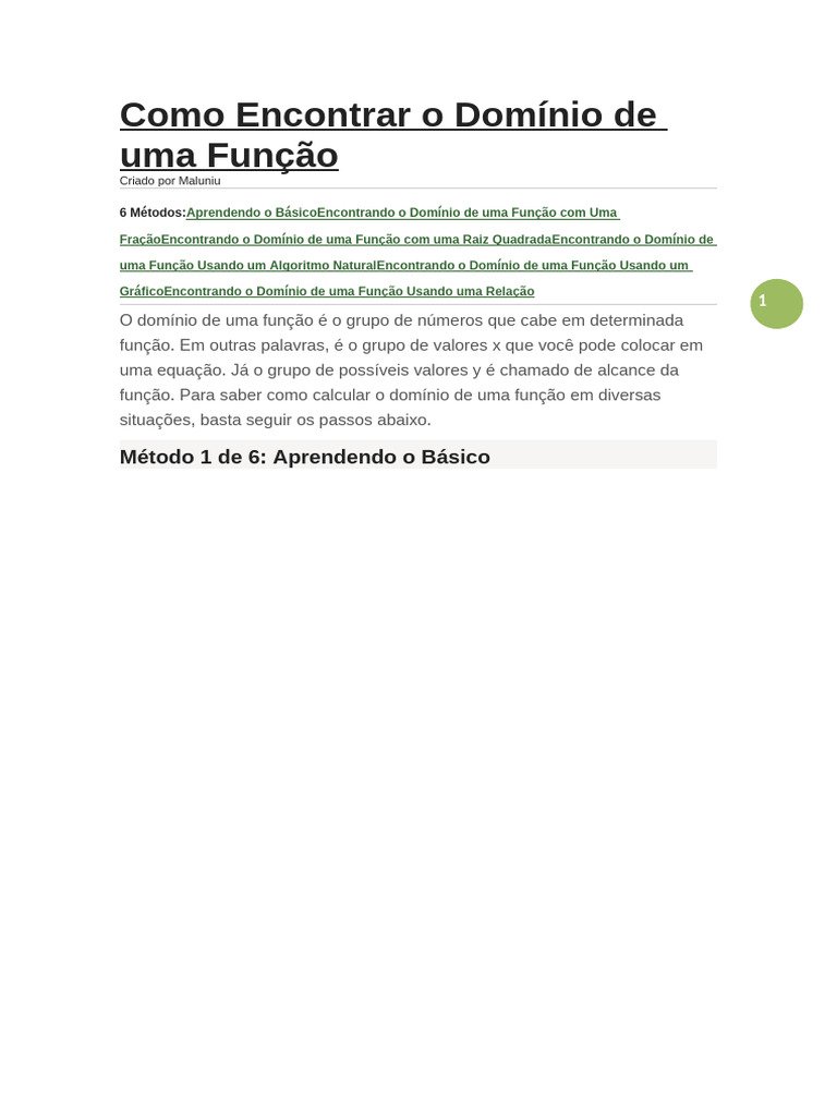 Como Encontrar o Domínio de Uma Função | PDF | Função (Matemática ...