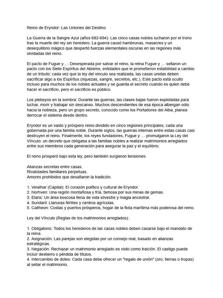 Reino de Eryndor ? | PDF | Nobleza | Matrimonio