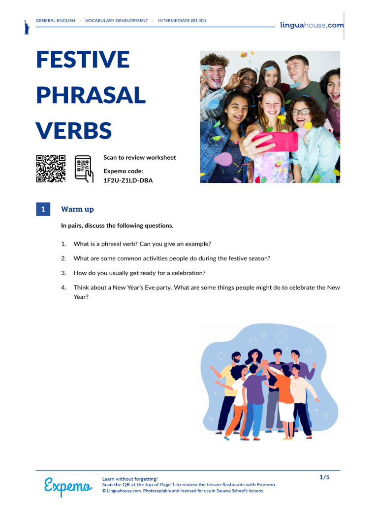 festive-phrasal-verbs-american-english-teacher-B1-B2 | PDF