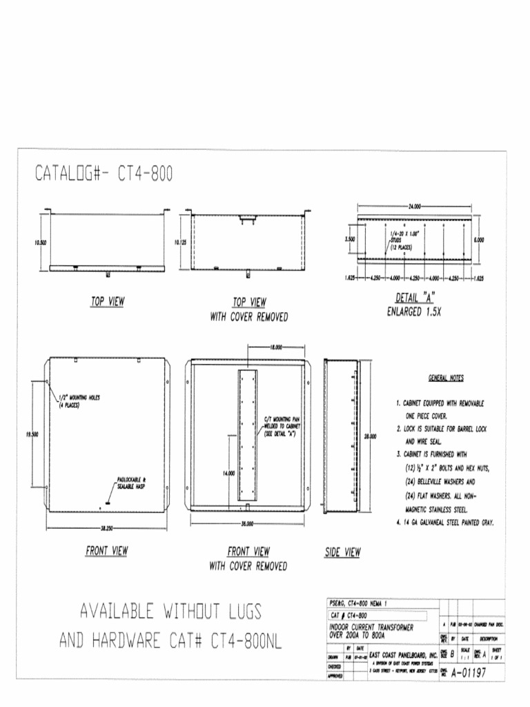 East Coast Panelboard CT Cabinets | PDF