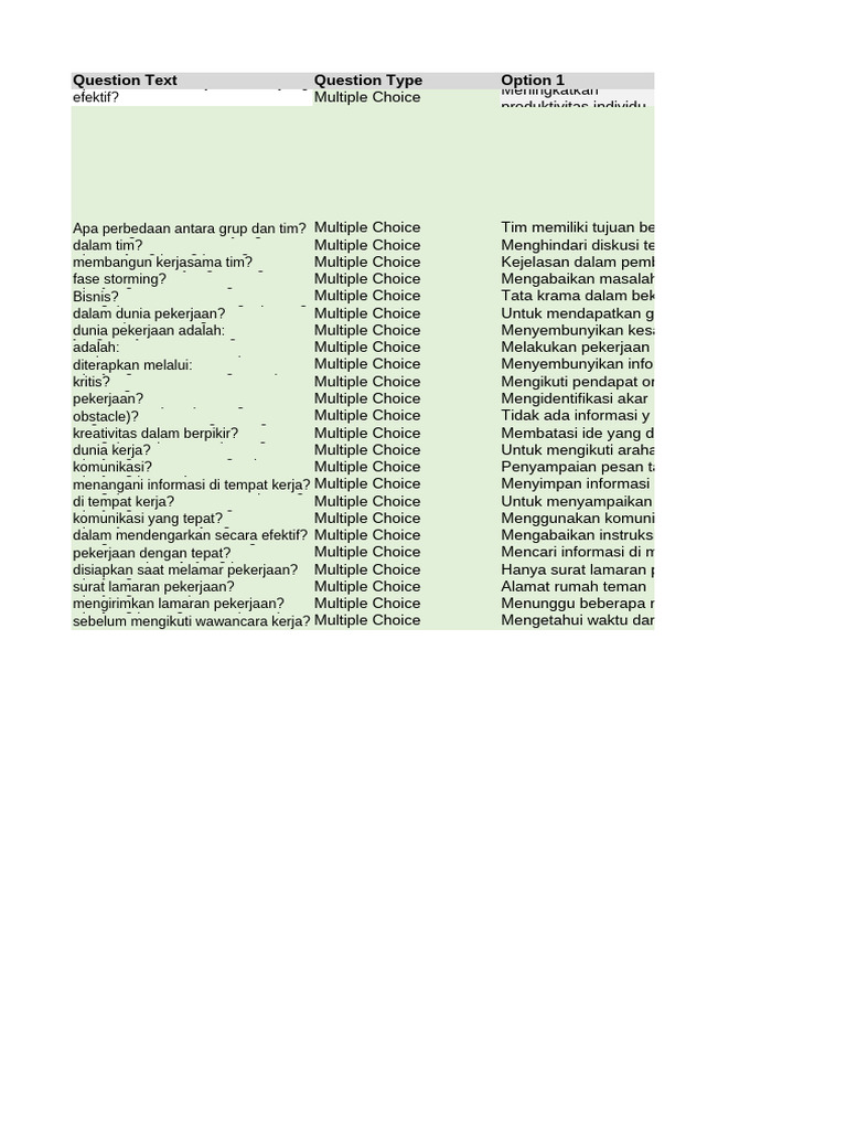 QuizizzSampleSpreadsheetUpdated v2 | PDF