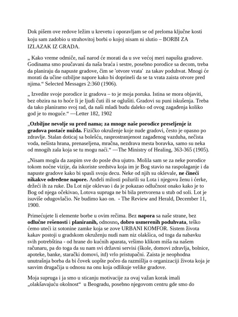 Članak Za Glasnik - Bekstvo Iz Grada | PDF