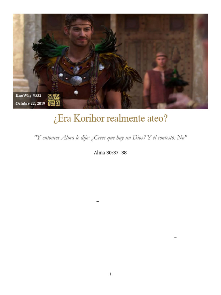 ¿Korihor era realmente ateo? | PDF | Ateísmo | Dios