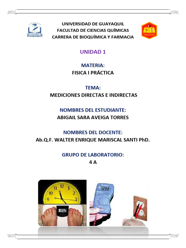 Mediciones Directas e Indirectas - Aveiga - Torres - Abigail - Sara | PDF