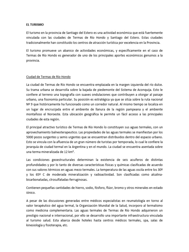 Turismo en Santiago del Estero | PDF | Agricultura