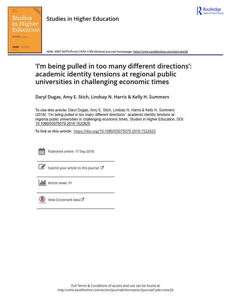 I'm Being Pulled in Too Many Different Directions': Academic Identity ...