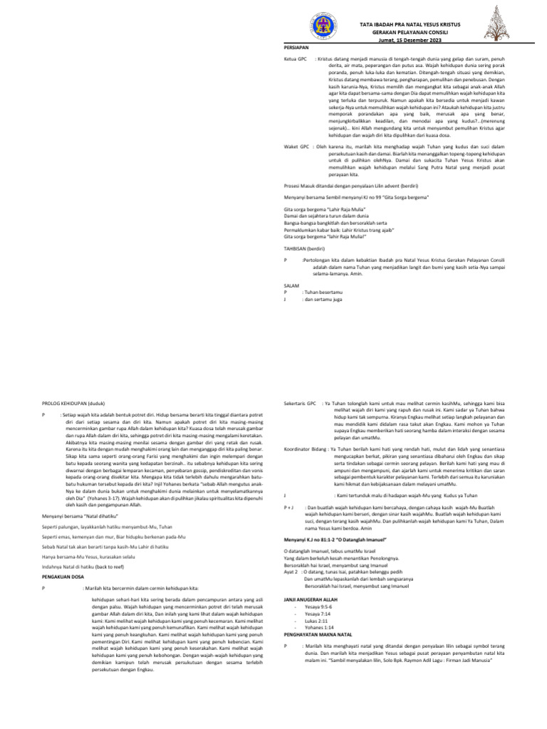 Tata cara ibadah GPC | PDF