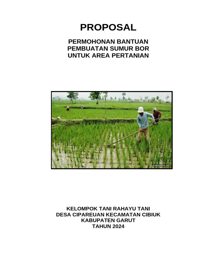 Proposal Sumur Bor untuk Pertanian Desa | PDF