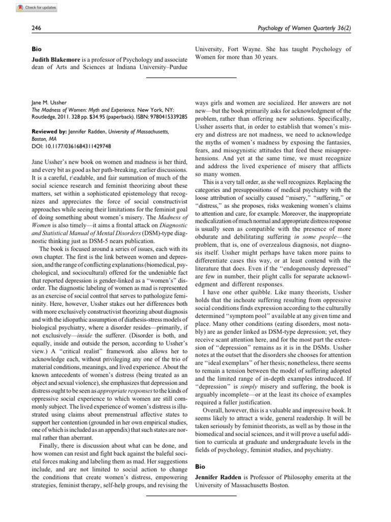 radden-2012-book-review-the-madness-of-women-myth-and-experience | PDF ...