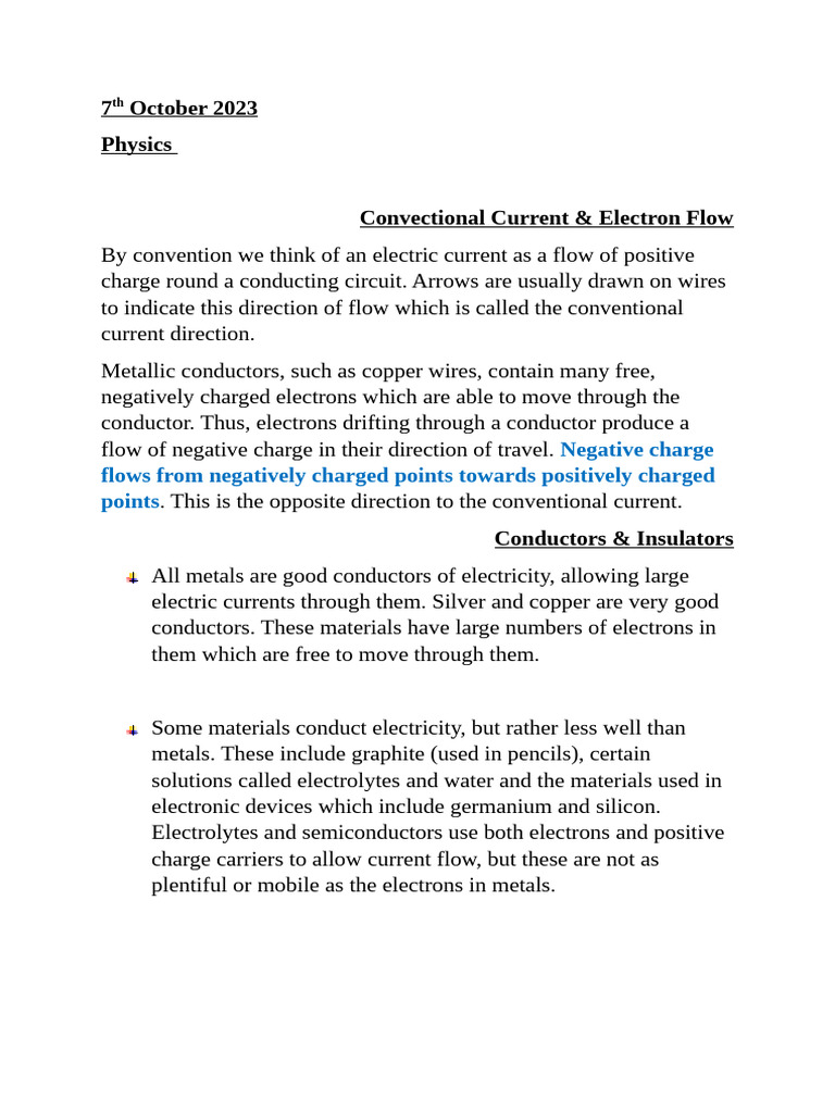 7th October 2023 CSEC Physics Circuits | PDF | Electric Current ...