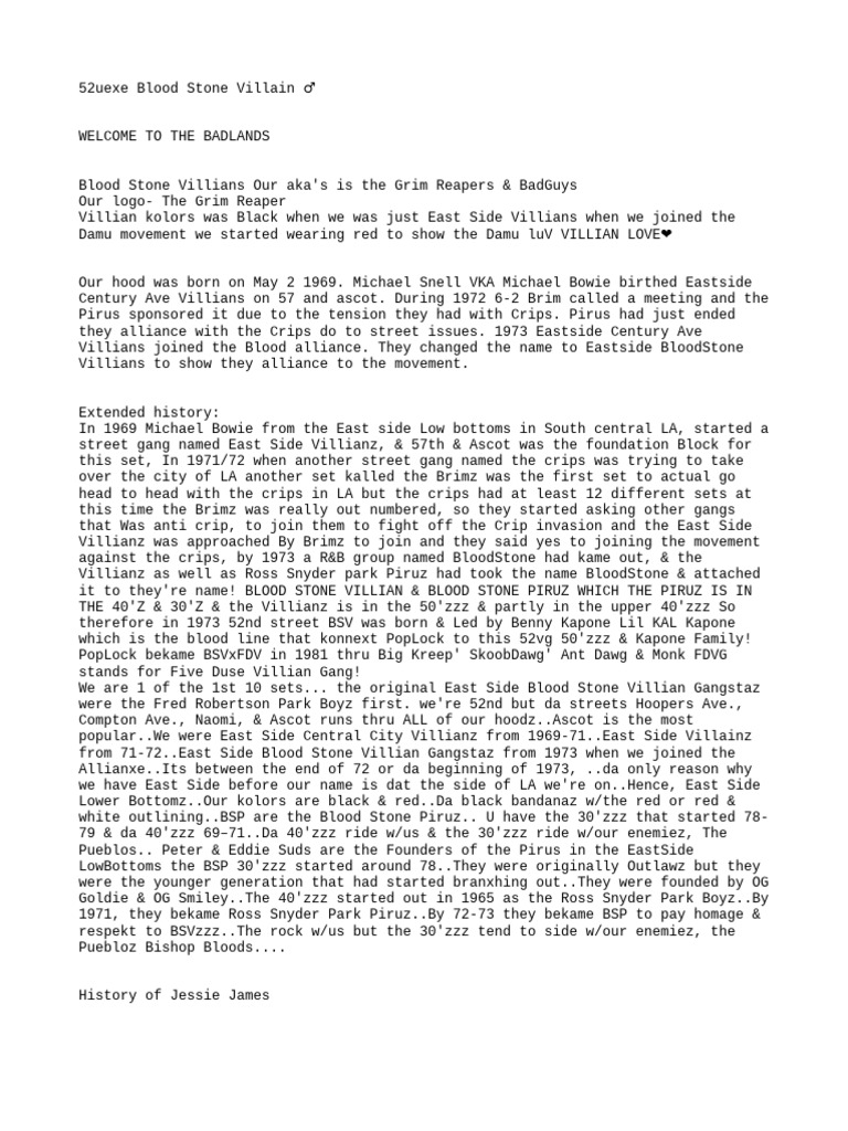 52uexe Blood Stone Villain ? ??? | PDF | Gang | Criminal Subcultures