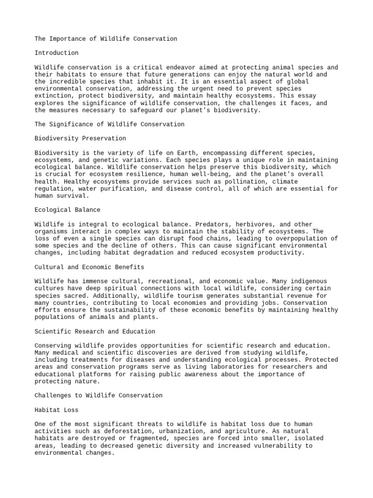 Wildlife Conservation | PDF | Conservation Biology | Biodiversity