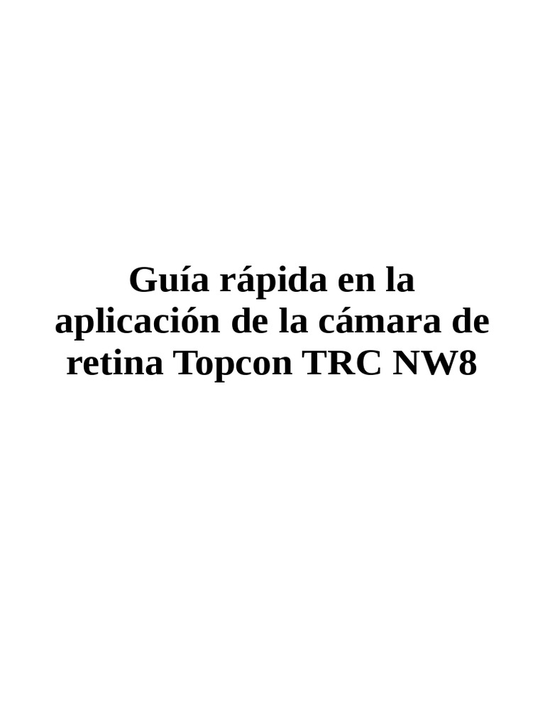Guía Topcon TRC NW8 | PDF
