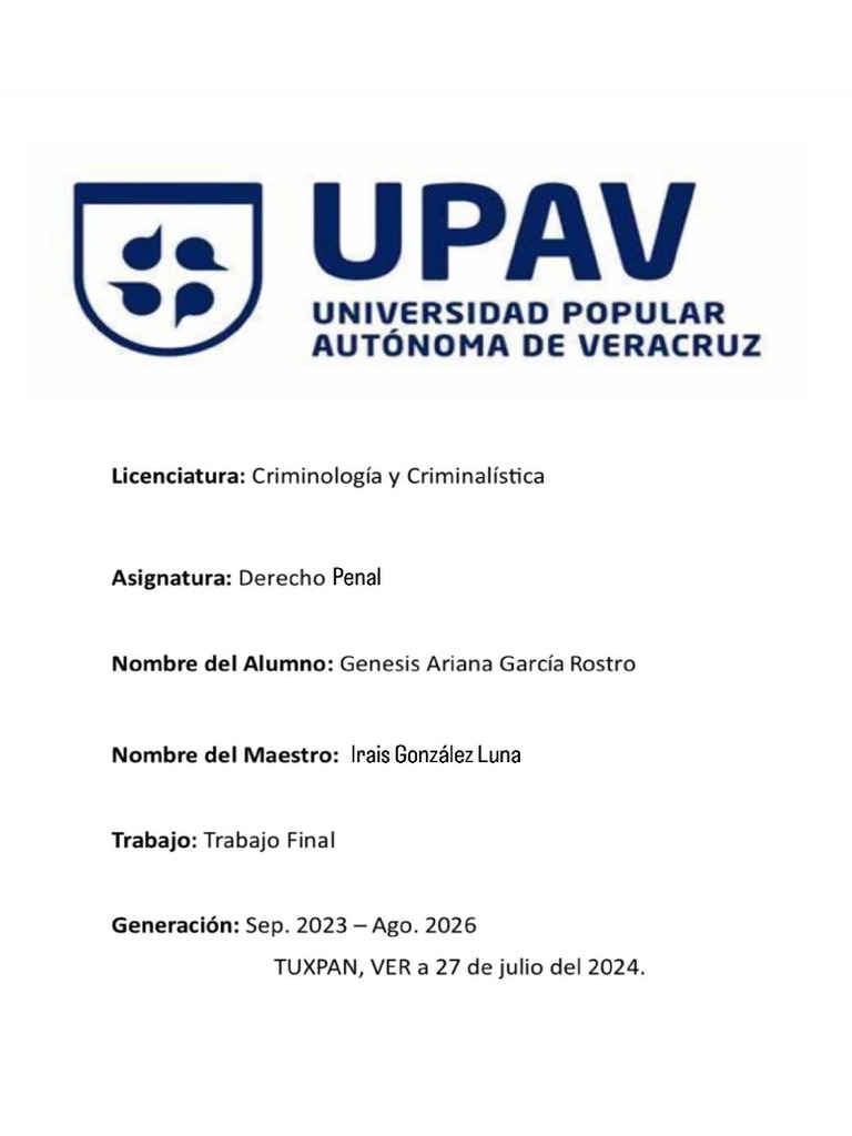 Trabajo Final - Genesis Ariana Garcia Rostro Criminológia y Criminalistica | PDF
